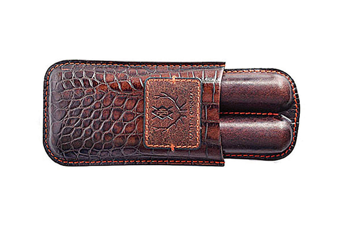 Martin Dingman Alligator Brown Grain Cigar Case – The QG